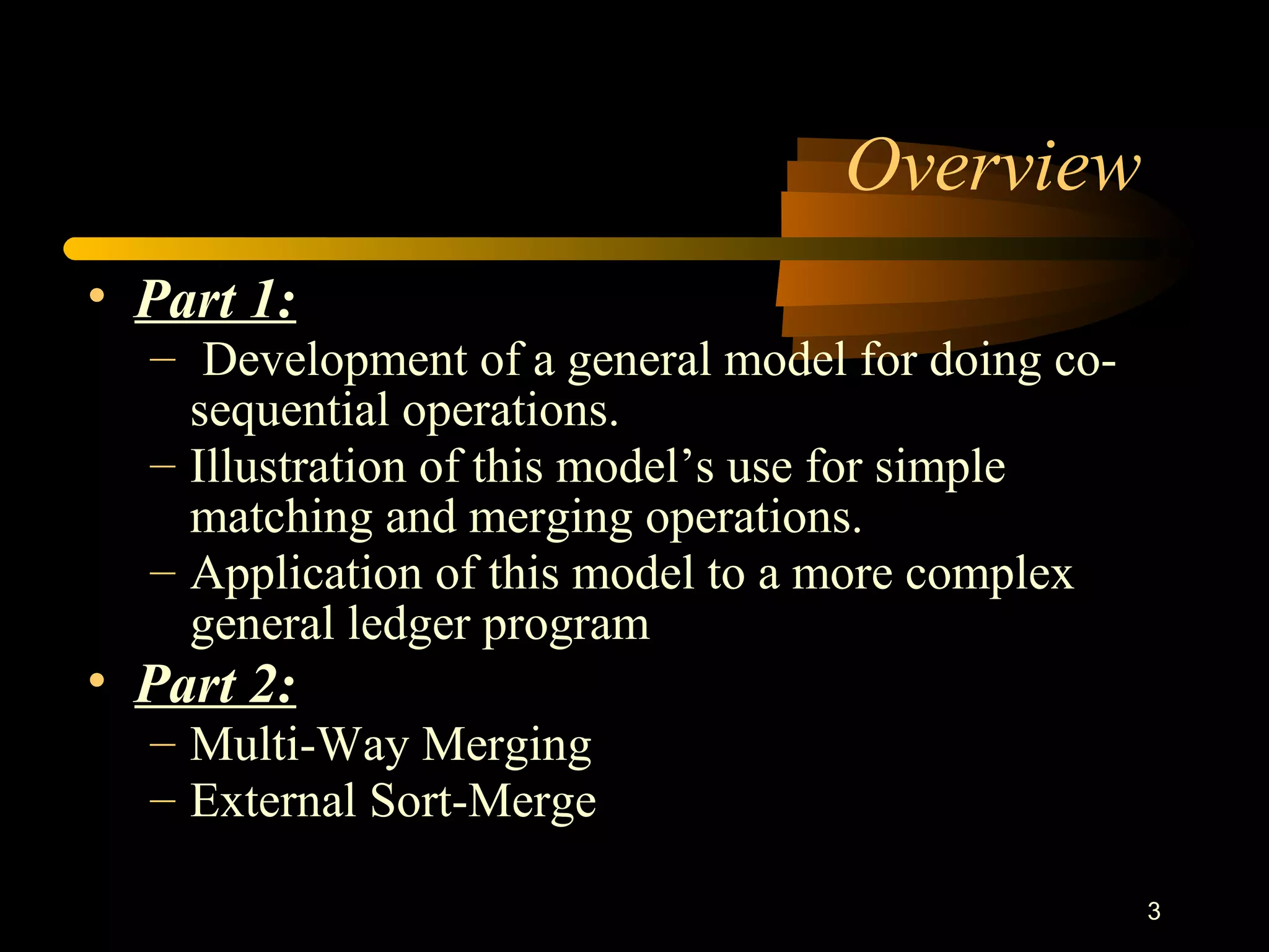 Cosequential processing and the sorting of large files | PPT