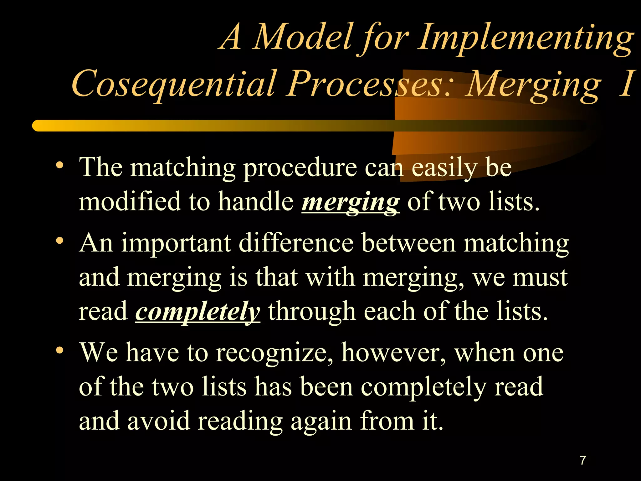 Cosequential processing and the sorting of large files | PPT