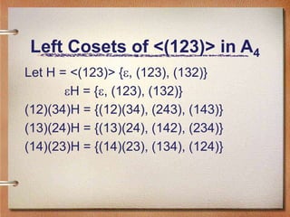 All about a cosets and Lagrange's theorem | PPT