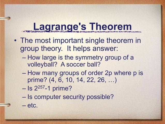 All about a cosets and Lagrange's theorem | PPT | Physics | Science