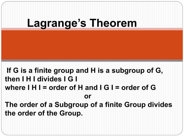 COSETS AND LAGRANGE’S THEOREM REPORT.pptx | Physics | Science