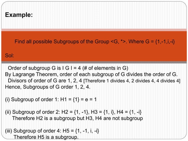 COSETS AND LAGRANGE’S THEOREM REPORT.pptx | Physics | Science