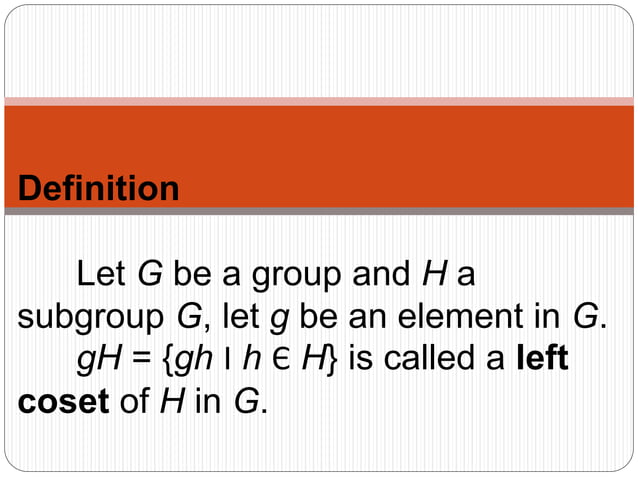 COSETS AND LAGRANGE’S THEOREM REPORT.pptx | Physics | Science