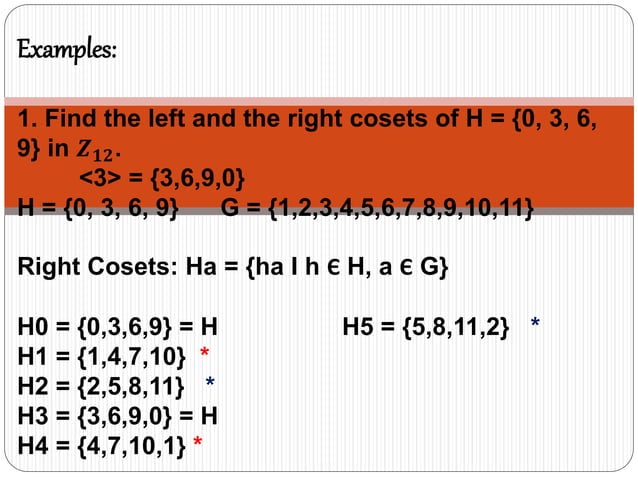 COSETS AND LAGRANGE’S THEOREM REPORT.pptx | Physics | Science