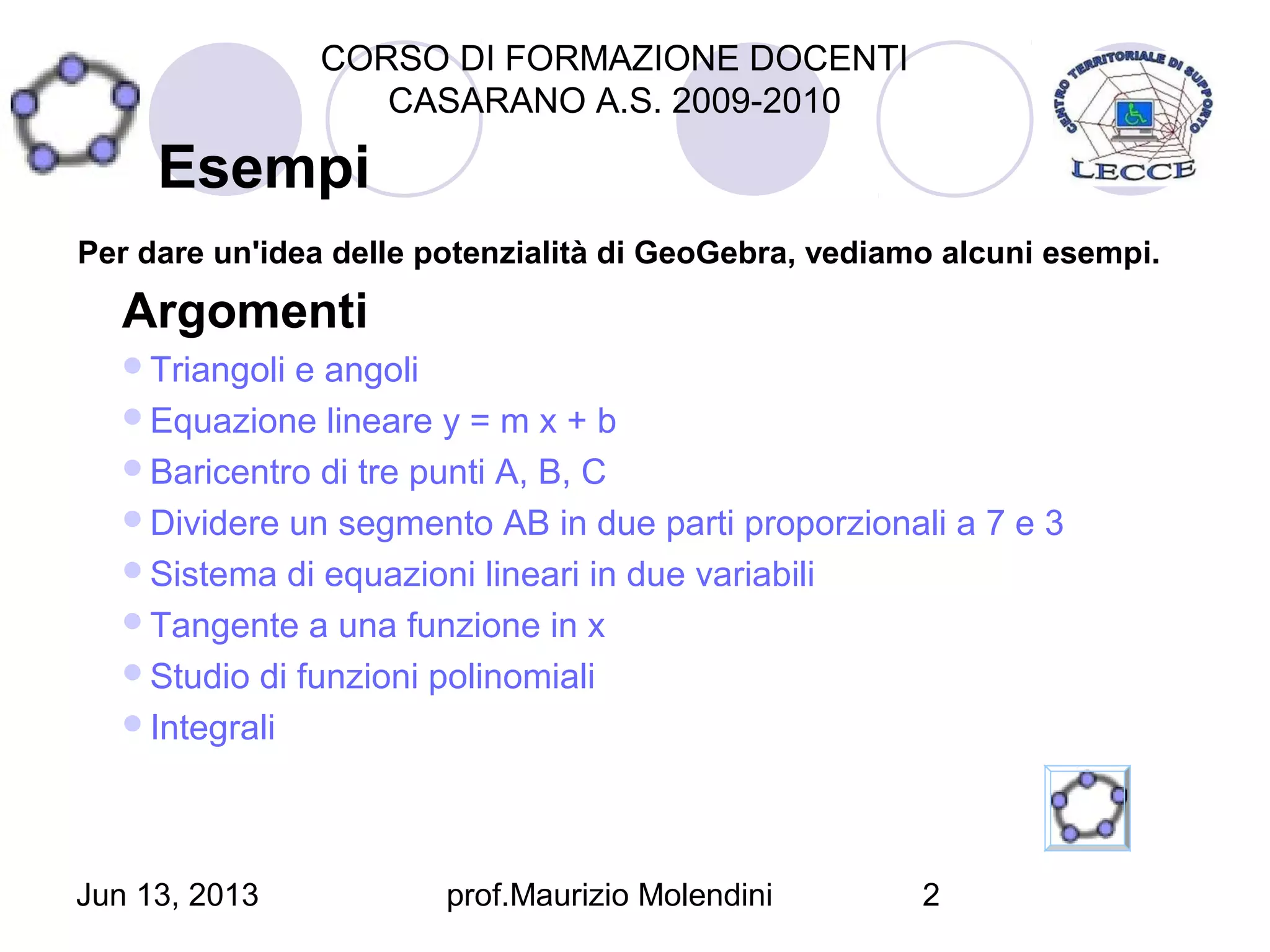 Cos'è geogebra | PPT