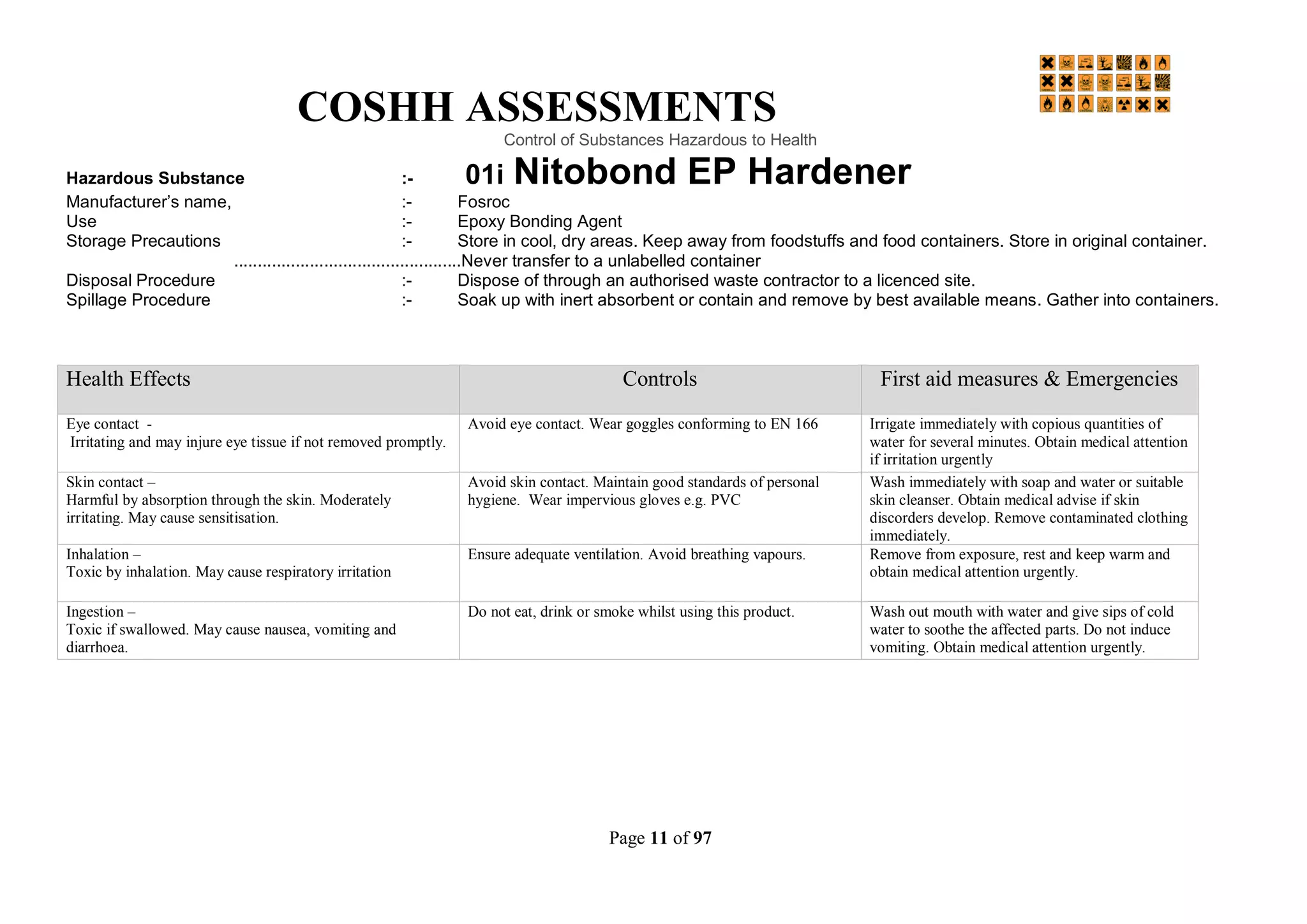 Coshh Assessments 97 pages | PDF