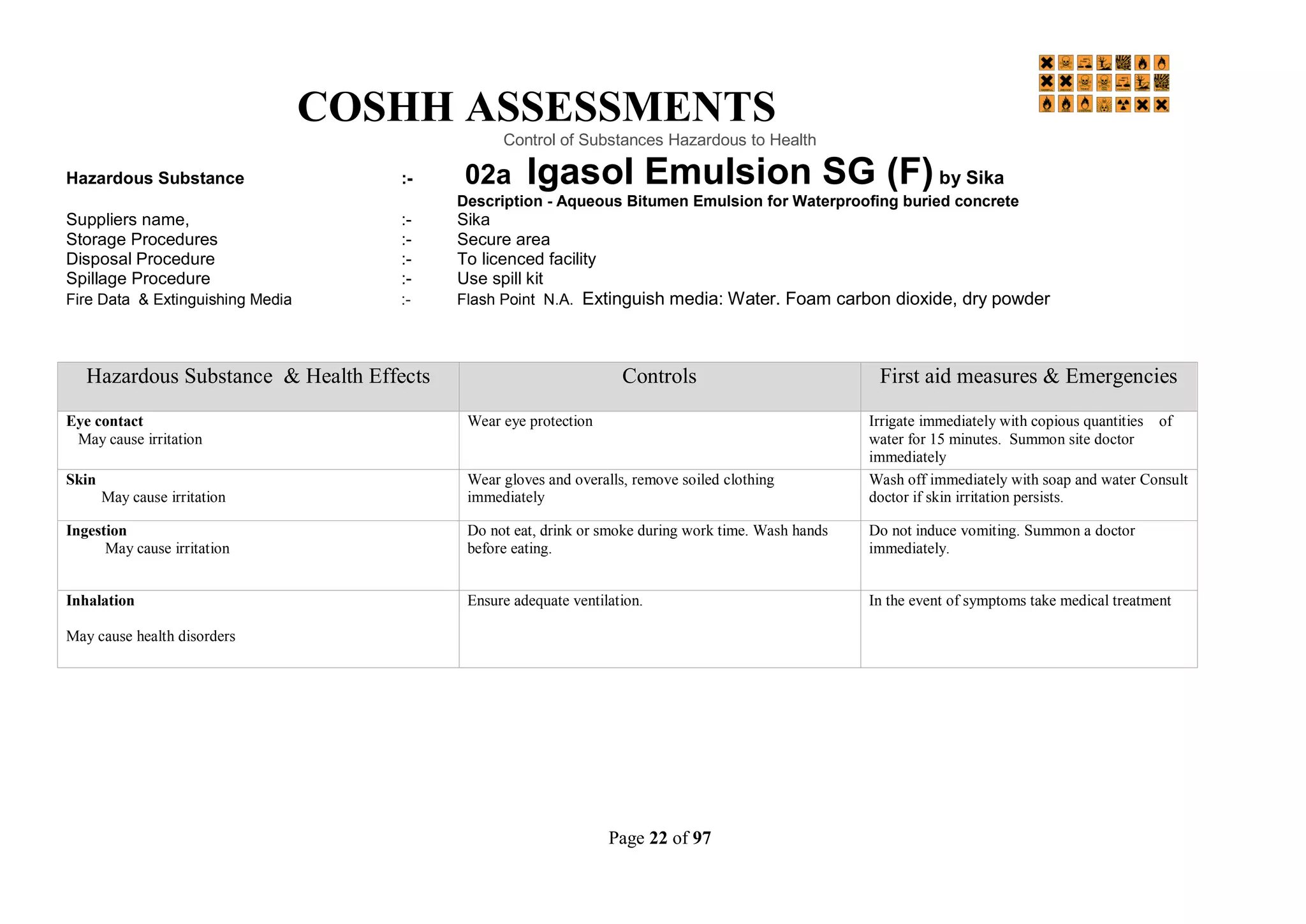 Coshh Assessments 97 pages | PDF