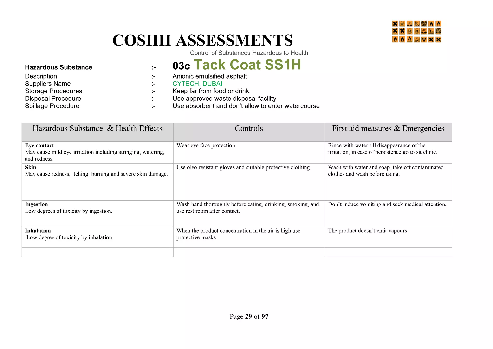 Coshh Assessments 97 pages | PDF