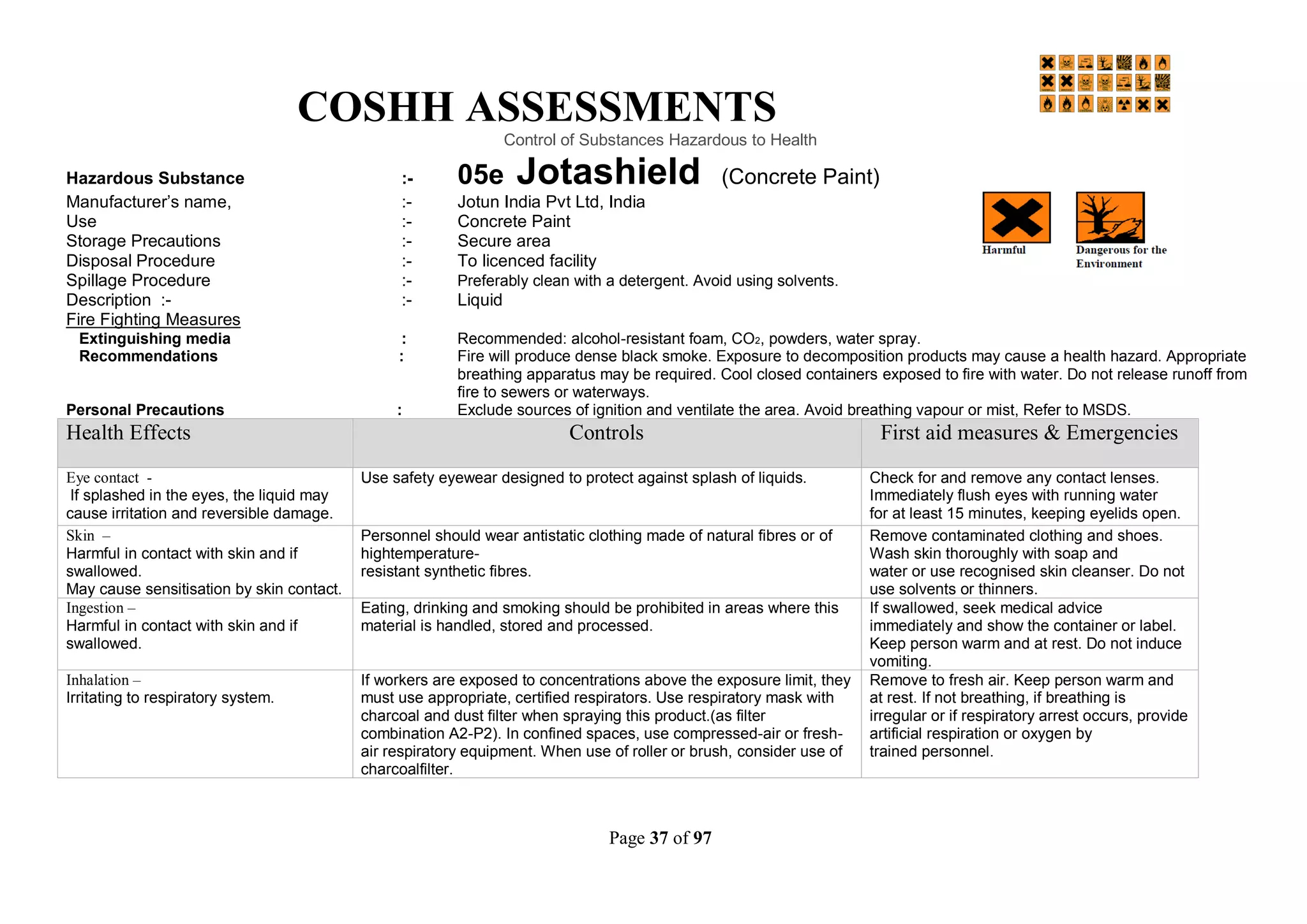 Coshh Assessments 97 pages | PDF