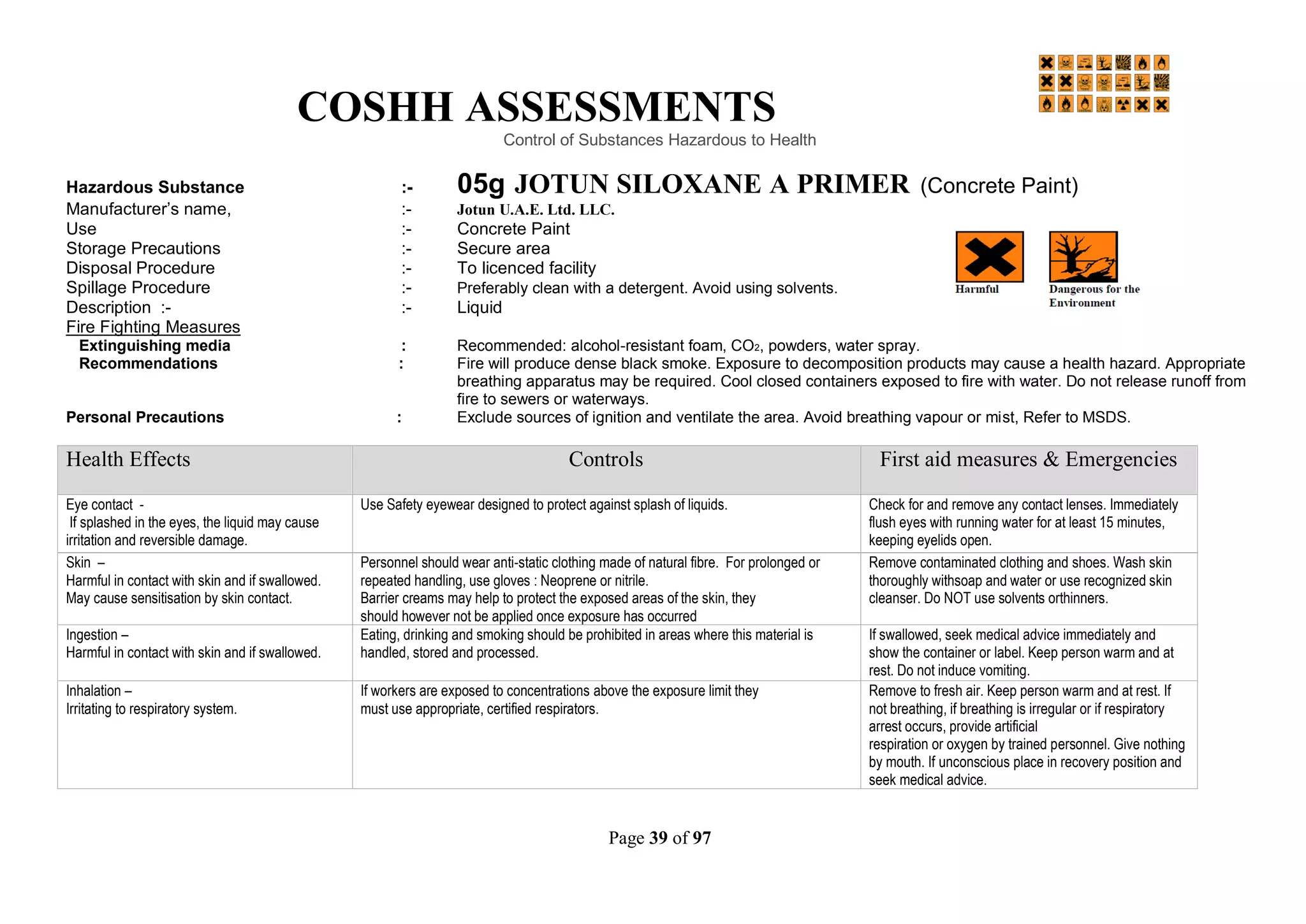 Coshh Assessments 97 pages | PDF