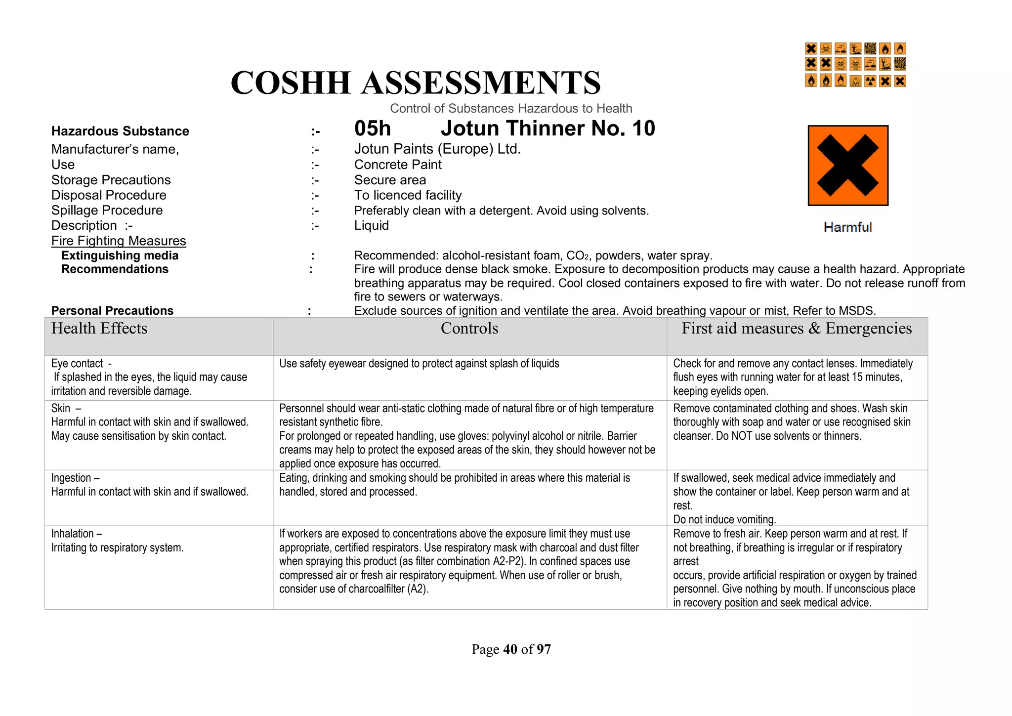 Coshh Assessments 97 pages | PDF