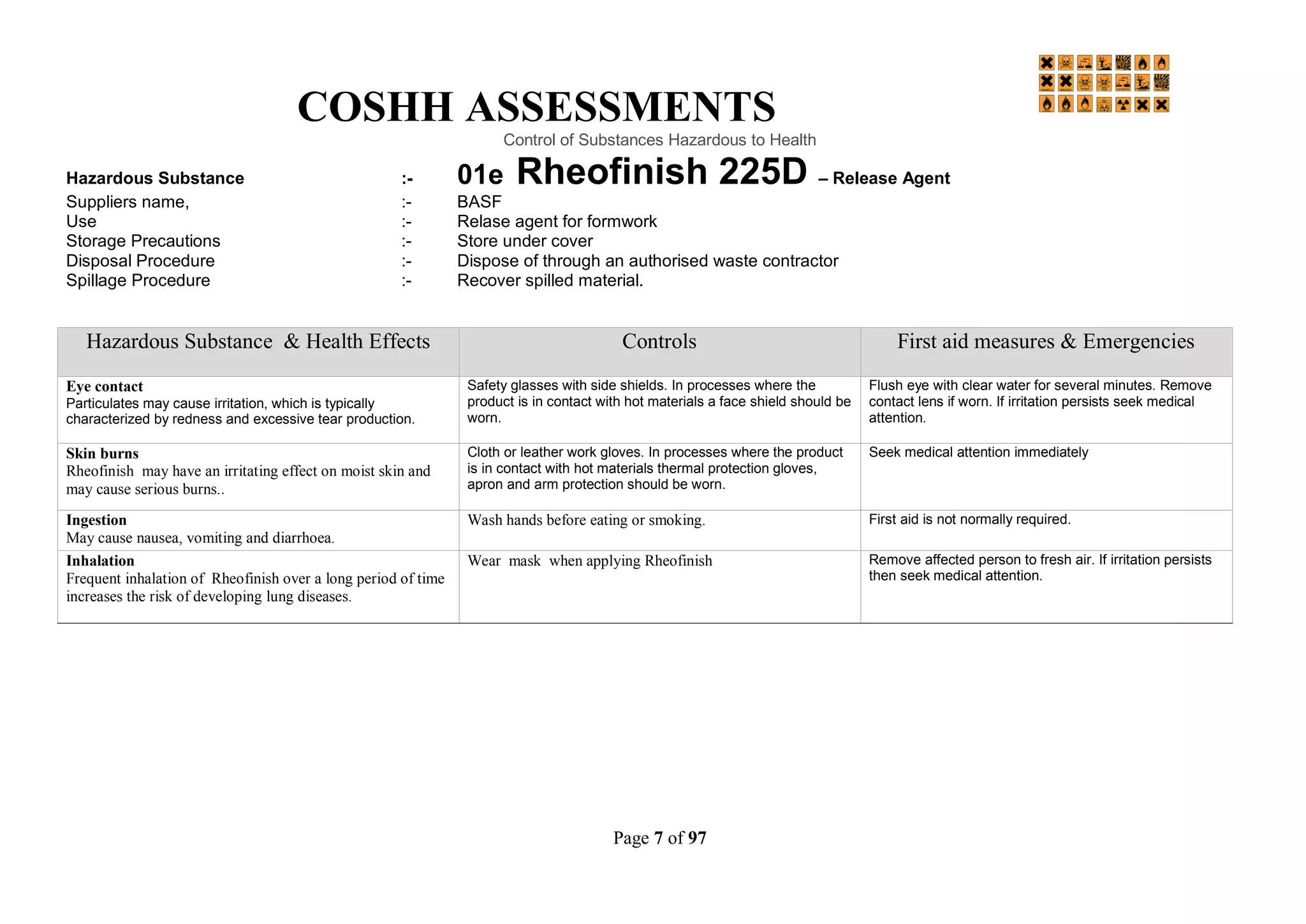 Coshh Assessments 97 pages | PDF