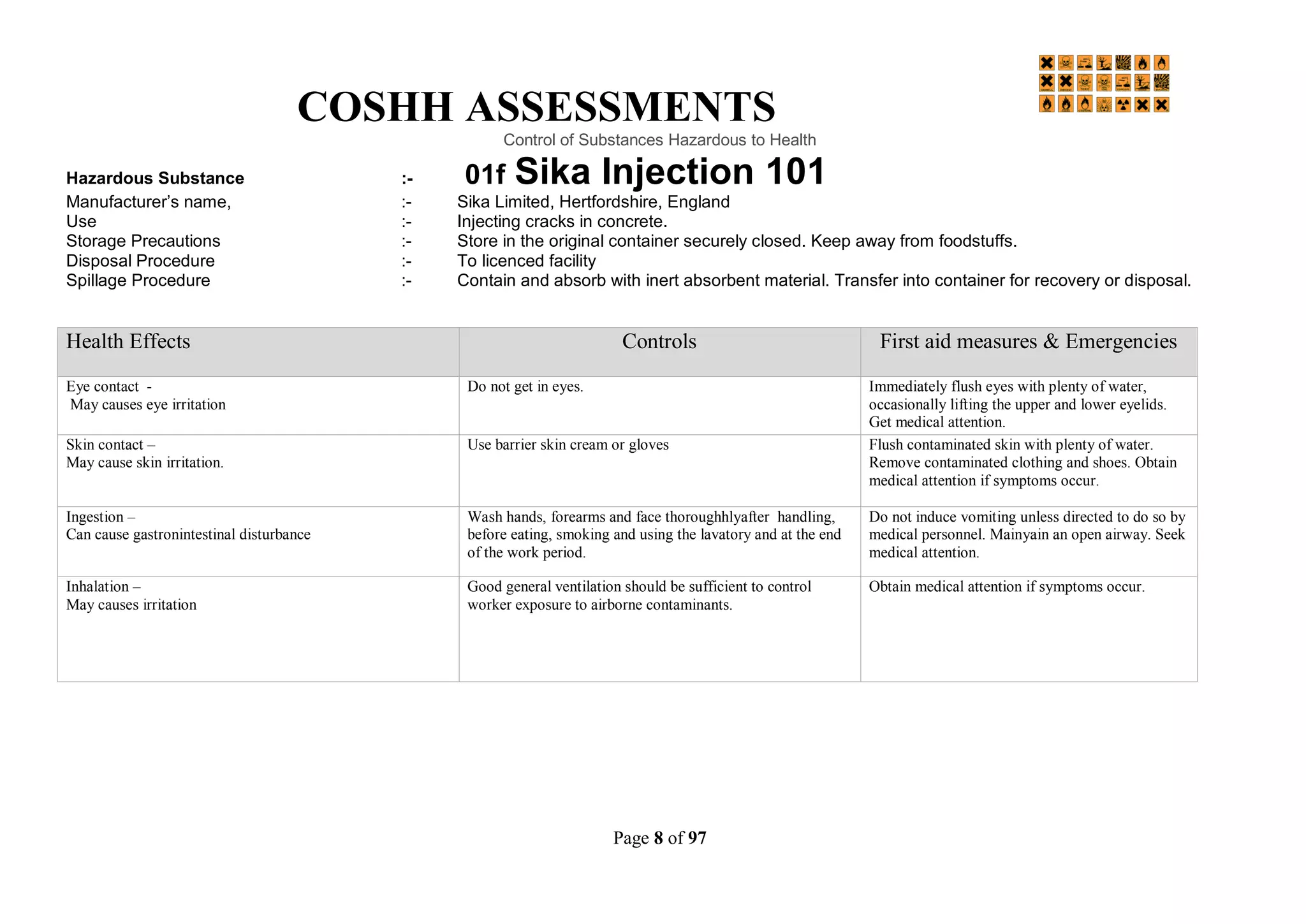 Coshh Assessments 97 pages | PDF