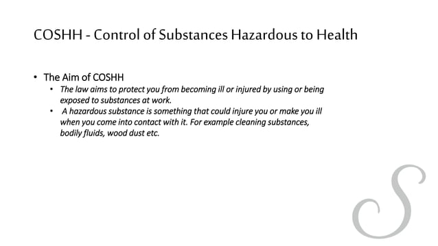 COSHH Staff Training | PPTX