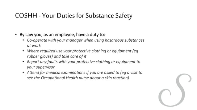 COSHH Staff Training | PPTX