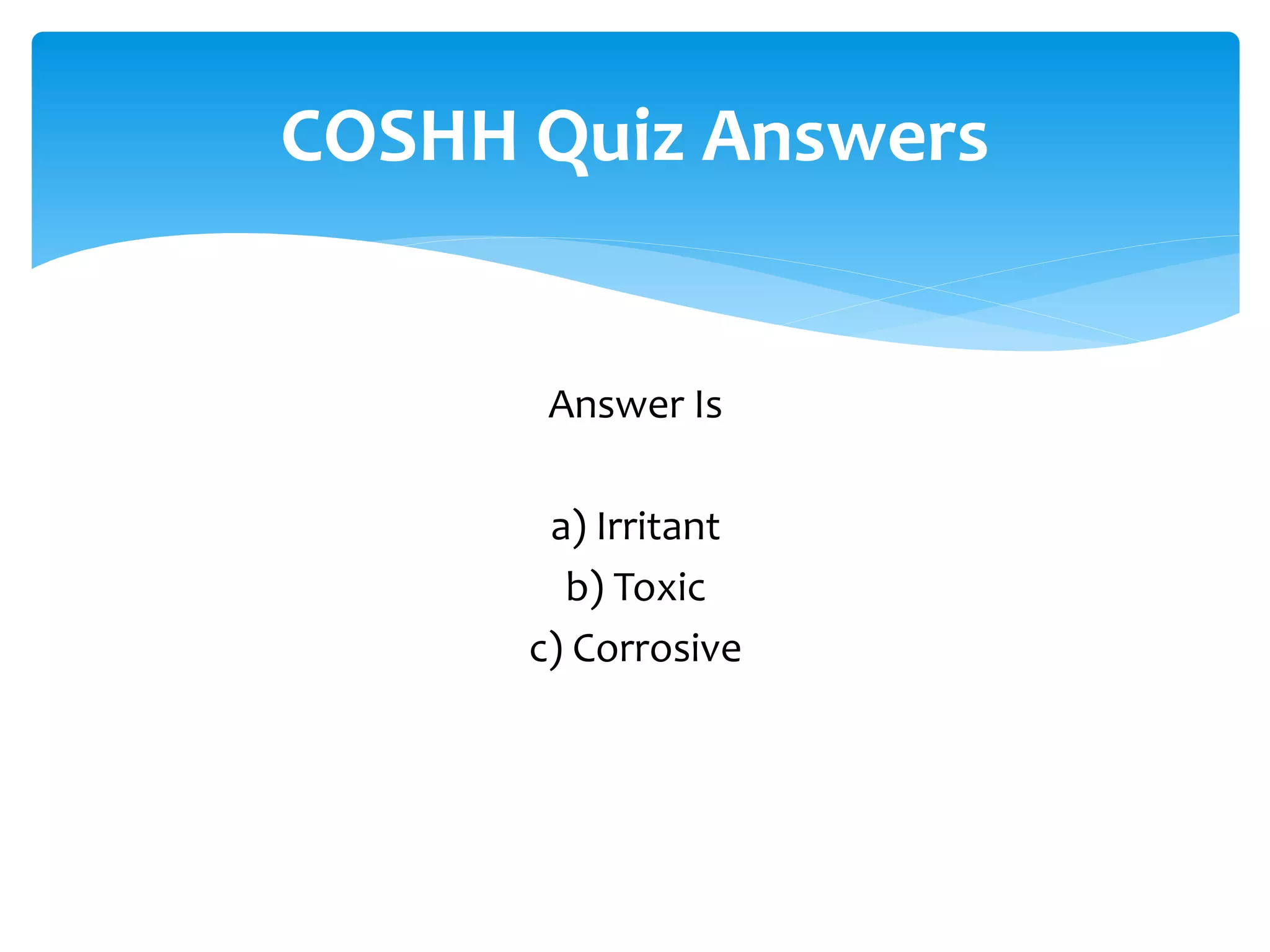 Coshh training stage 2 2014 | PPTX