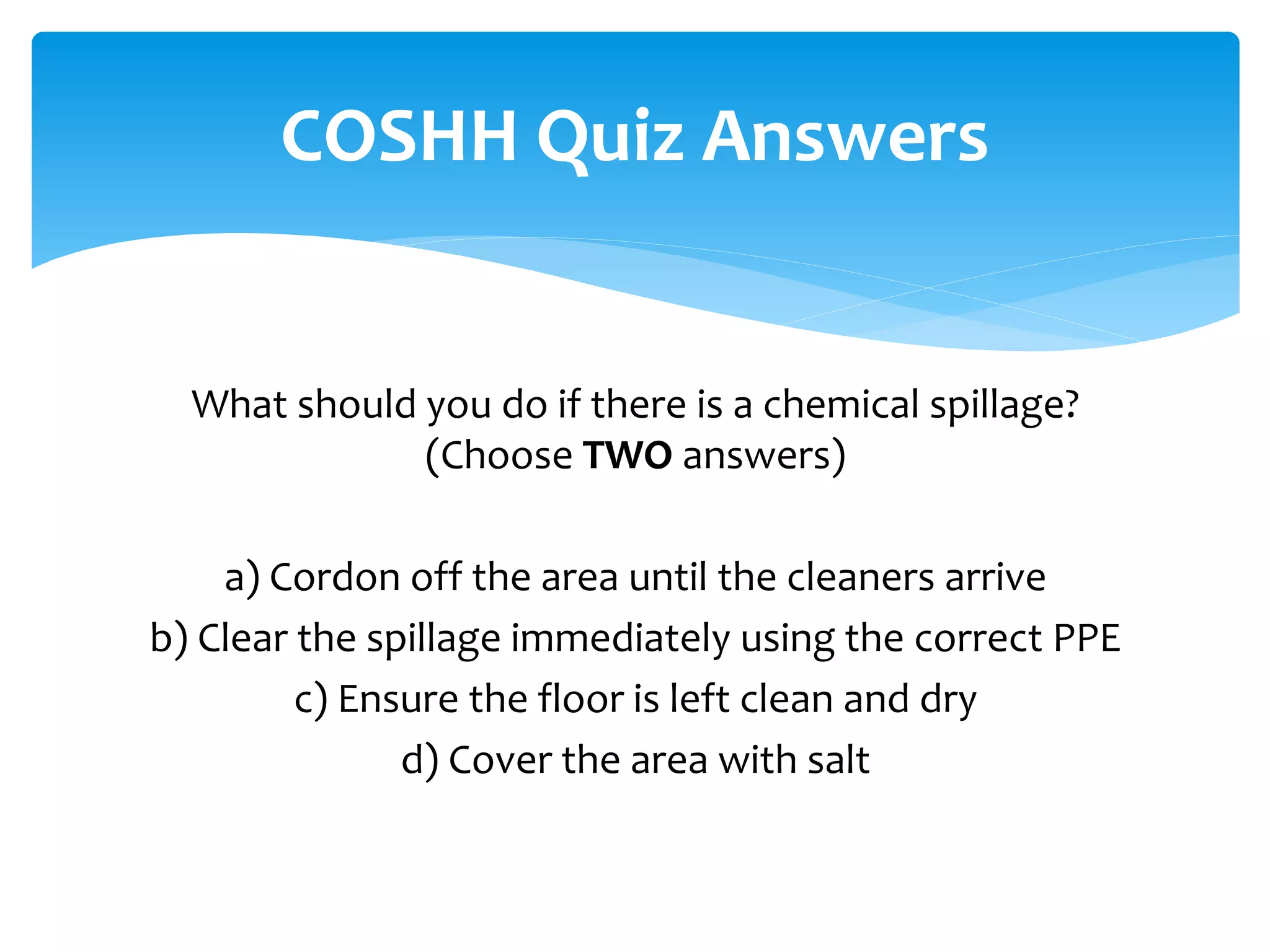 Coshh training stage 2 2014 | PPTX