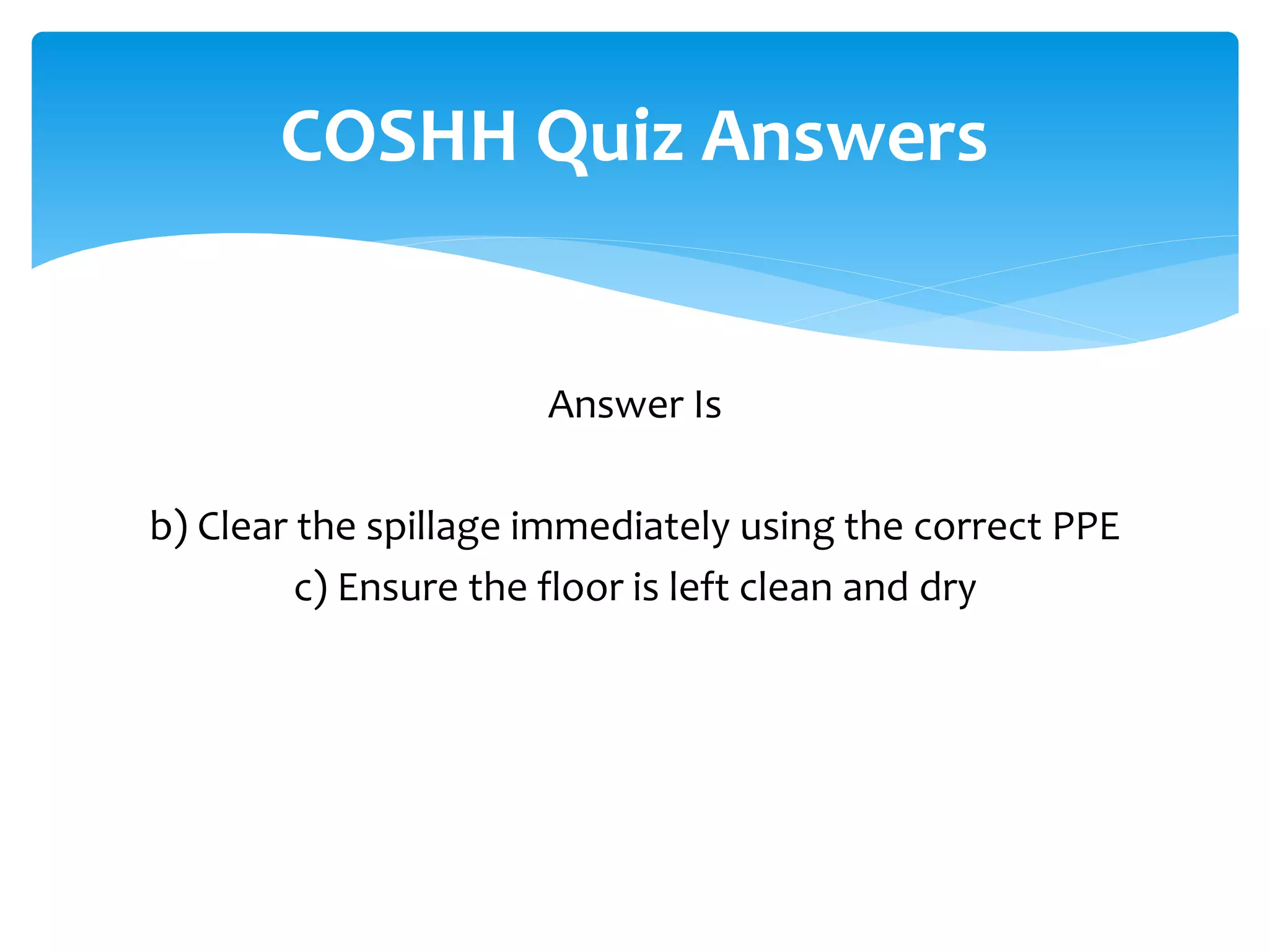 Coshh training stage 2 2014 | PPTX