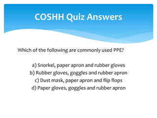 Coshh training stage 2 2014 | PPTX