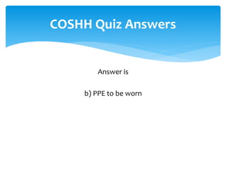 Coshh training stage 2 2014 | PPTX