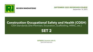 Construction Occupational Safety and Health 2 | PDF