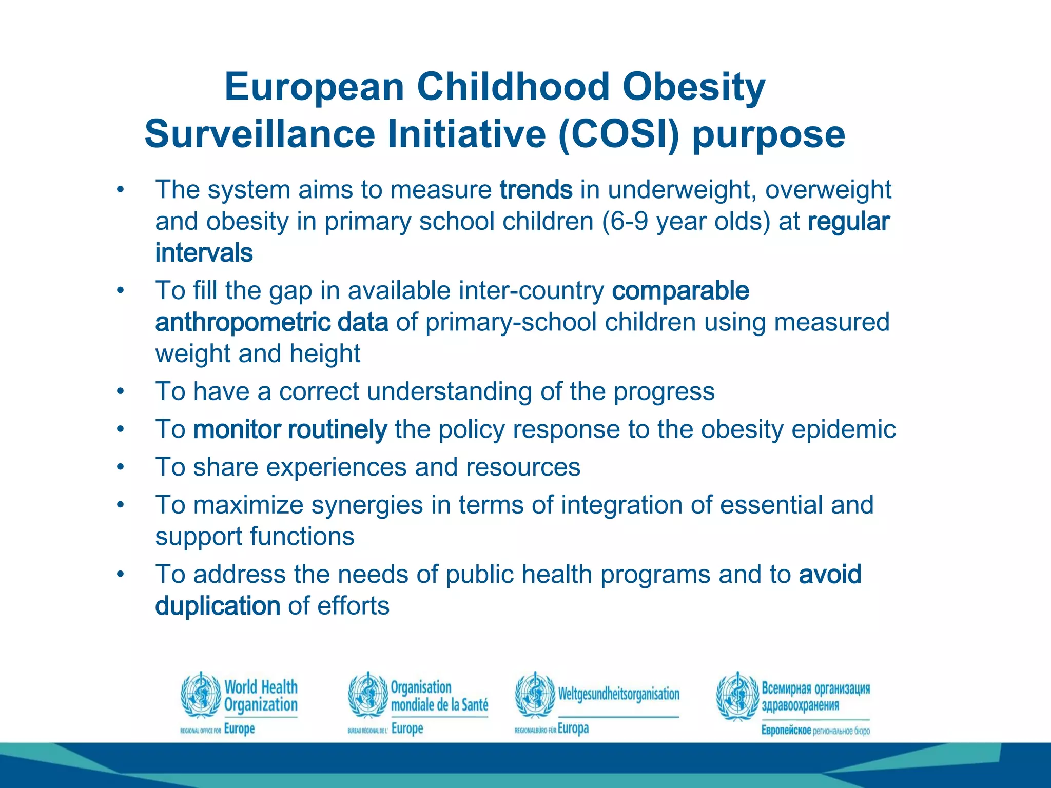 Kremlin Wickramasinghe, Childhood Obesity Surveillance Initiative (COSI ...