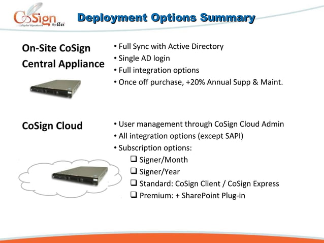 CoSign Digital Signatures: General Presentation | PPT