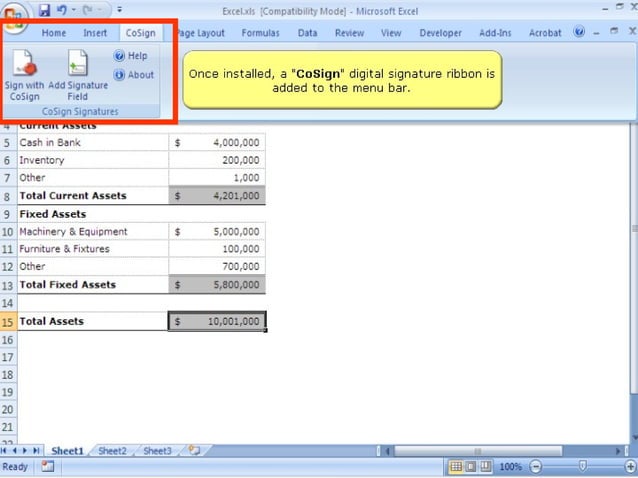 Digital Signatures for Microsoft Office Excel 2007 | PPT | Technology & Computing