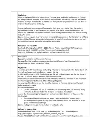 Cosimo de' Medici speaking notes | PDF