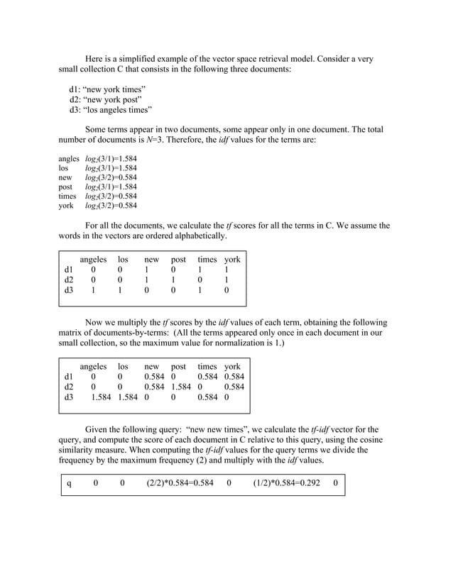 tf idf example machine learning | PDF
