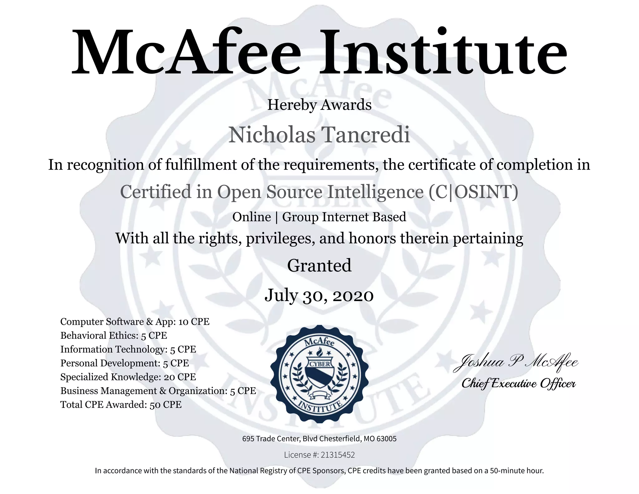 C|OSINT Certificate July 2020 | PDF