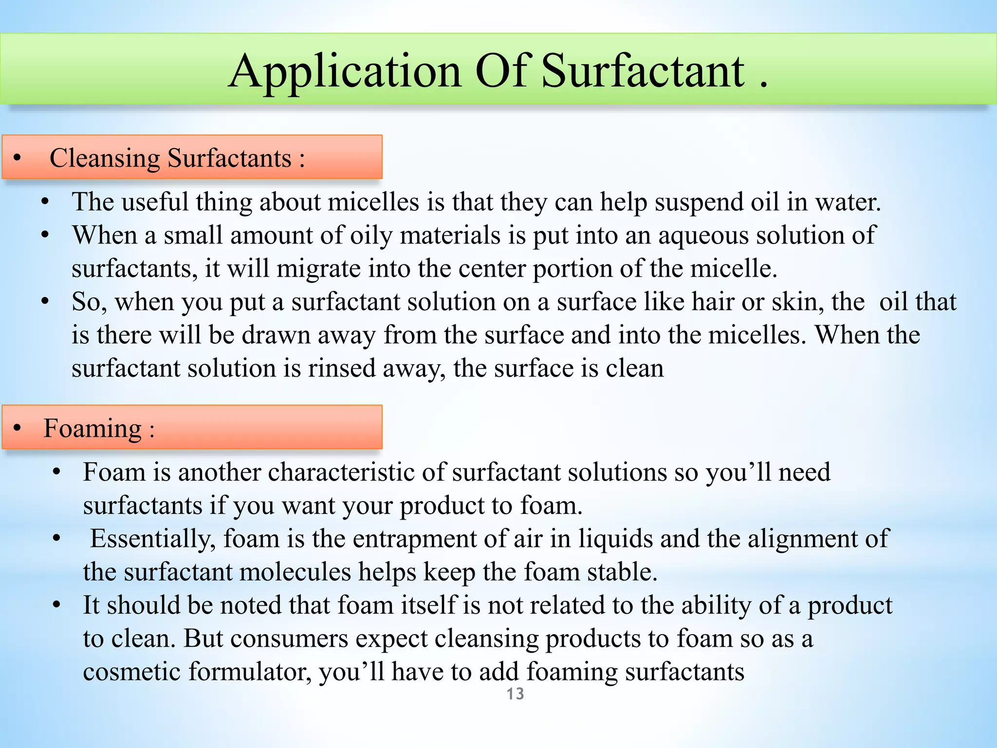 Surfactant used in cosmetics. | PPTX