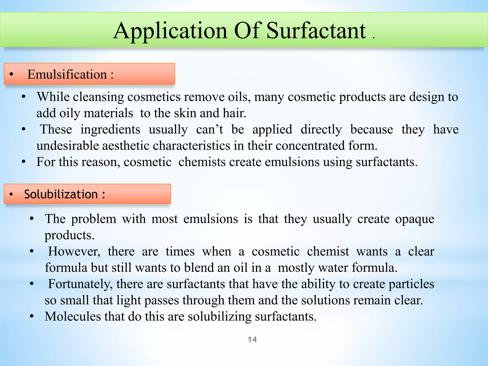 Surfactant used in cosmetics. | PPTX