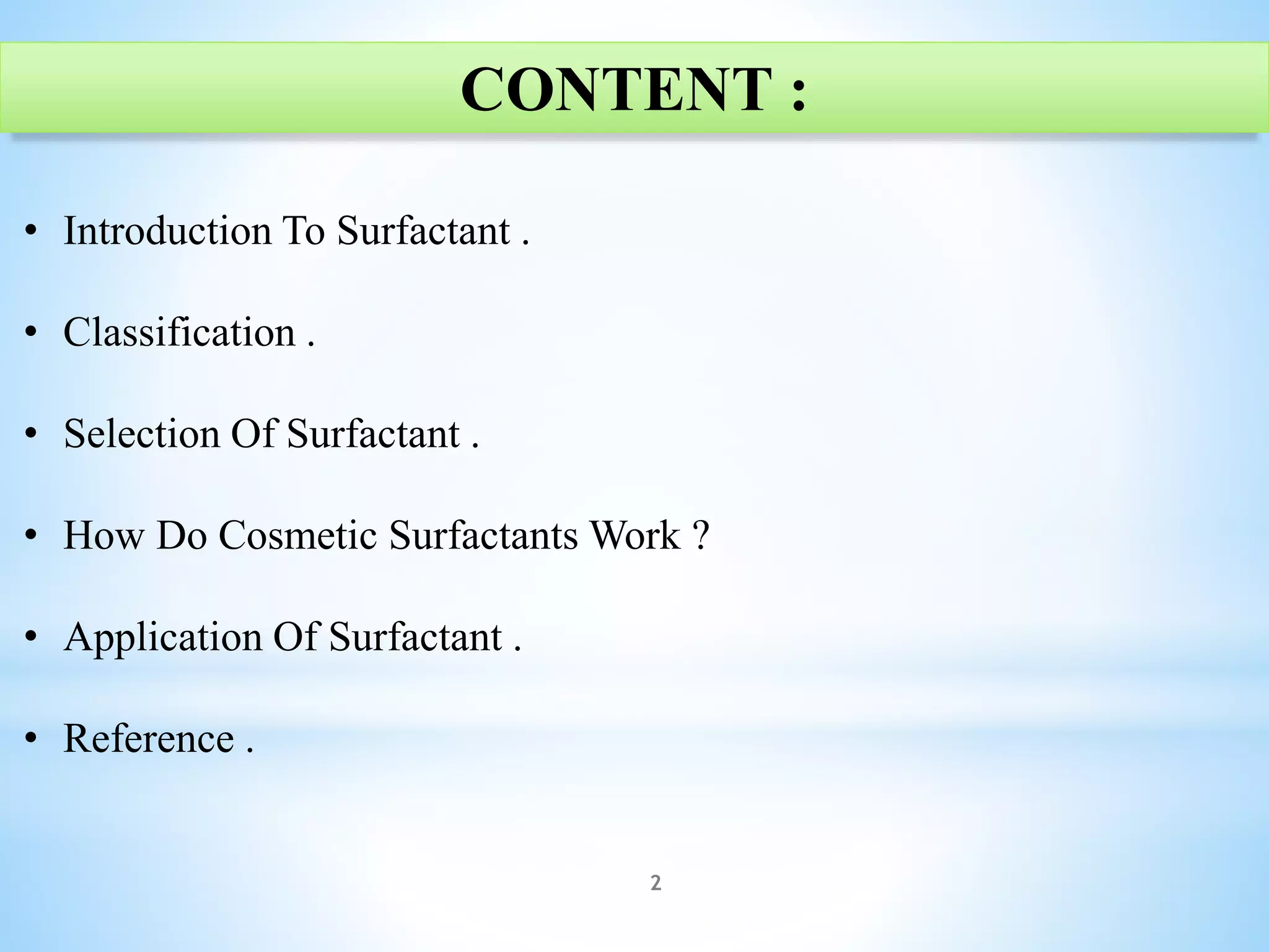Surfactant used in cosmetics. | PPTX