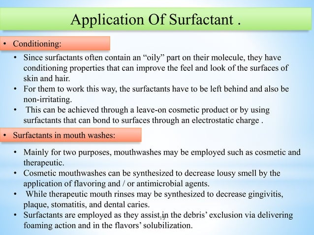 Surfactant used in cosmetics. | PPTX