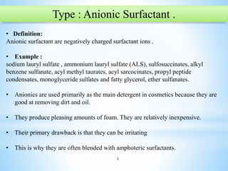 Surfactant used in cosmetics. | PPTX