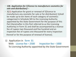 manufacture of cosmetic for sells and distribution | PPTX