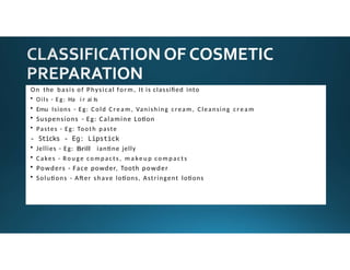 cosmetic definition and introduction and preparations | PPT