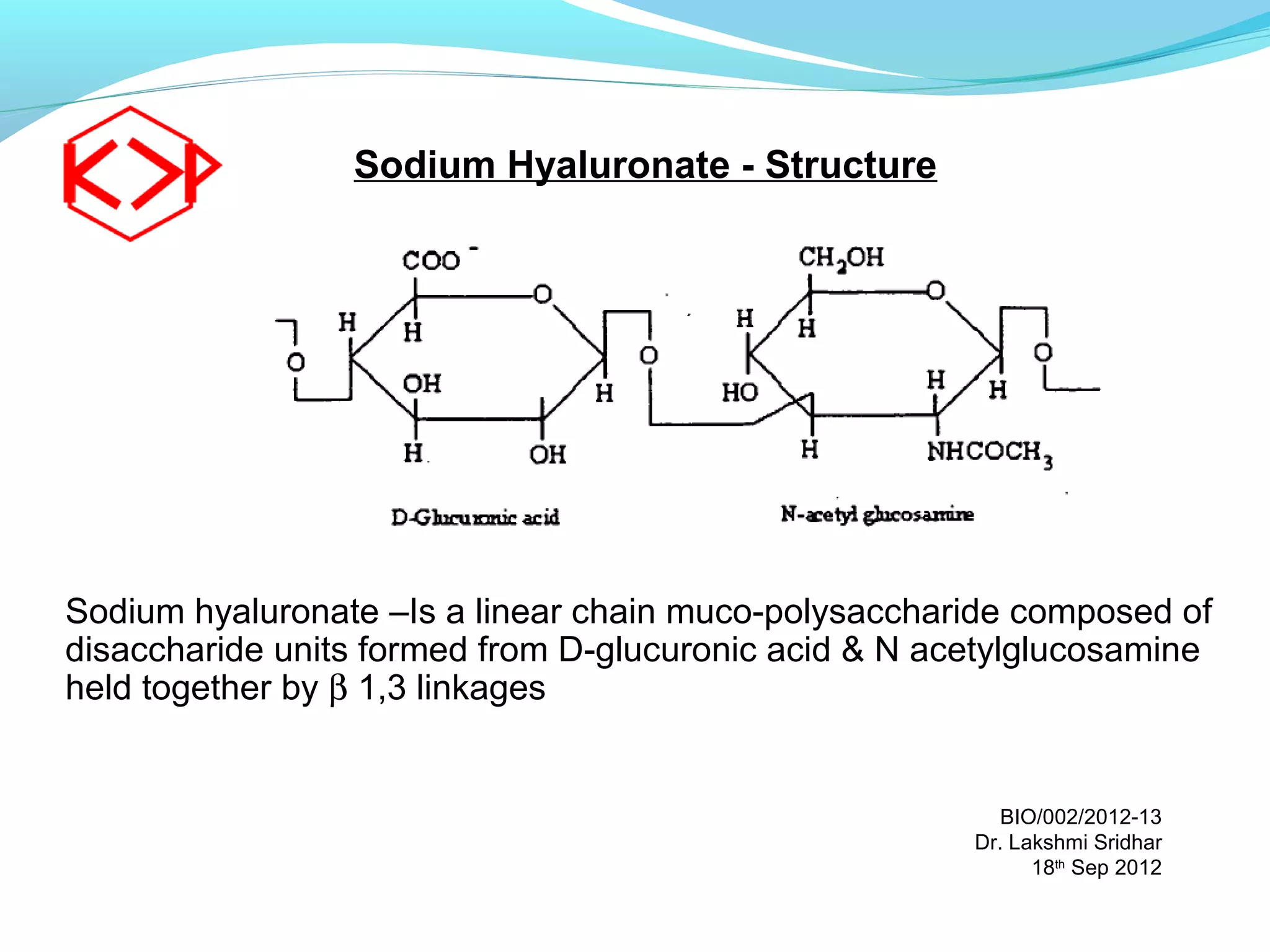 Cosmetic sodium hyaluronate | PPT