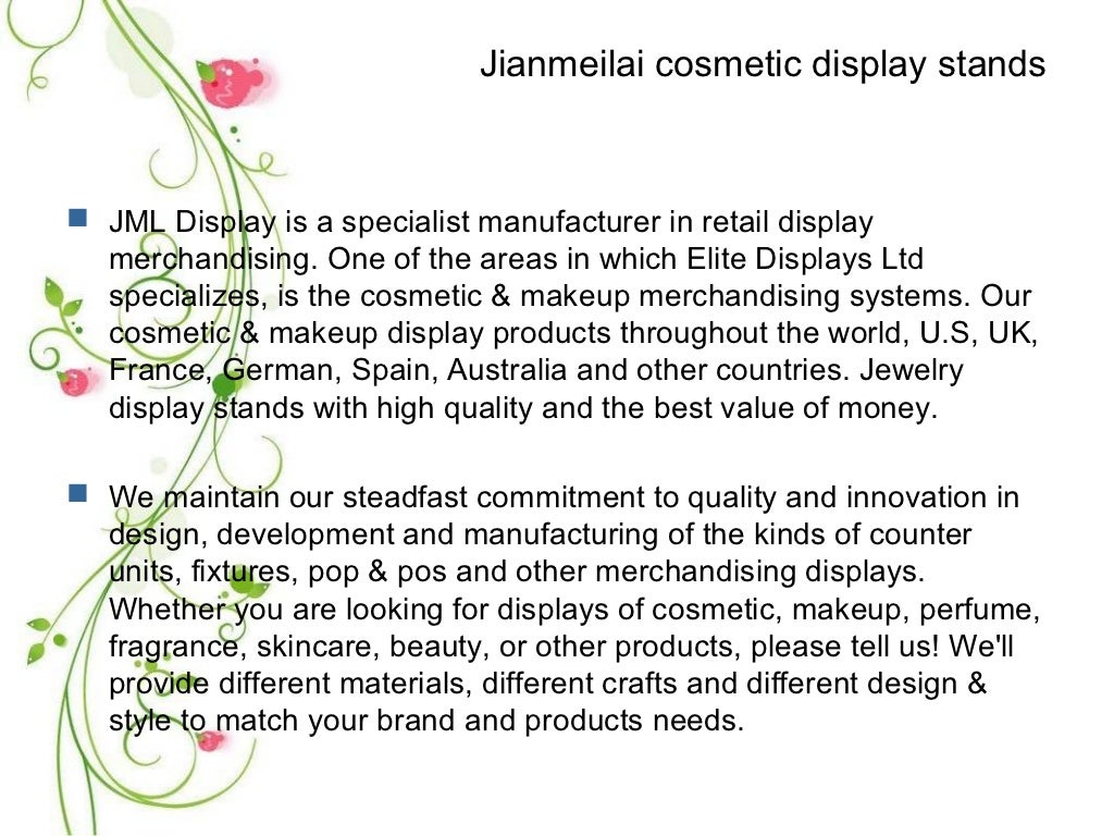 Cosmetic display stands counter unit