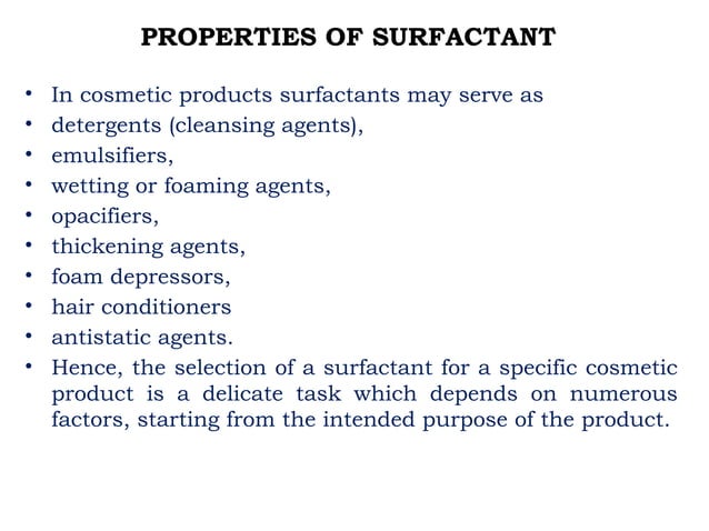 Cosmetic Excipients used in Formulations | PPTX