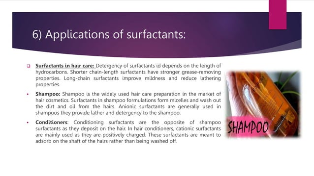 Cosmetic Excipients: Surfactants Used in cosmetic formulation | PPTX | Chemistry | Science