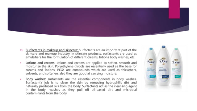 Cosmetic Excipients: Surfactants Used in cosmetic formulation | PPTX | Chemistry | Science