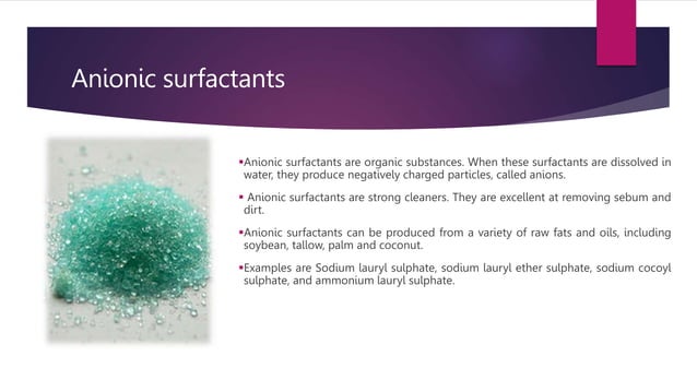 Cosmetic Excipients: Surfactants Used in cosmetic formulation | PPTX ...