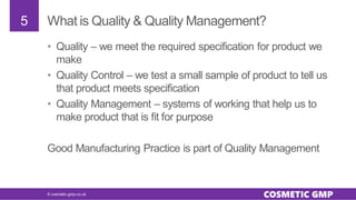 Cosmetic gmp induction training | PDF