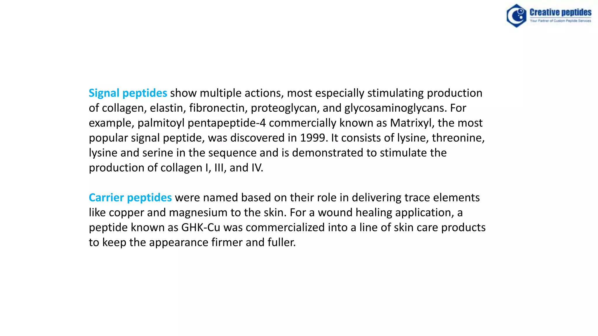 Cosmetic peptides creative-peptides | PPTX | Skin and Dermatology ...