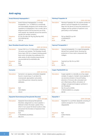 Cosmetic peptides and related services | PDF