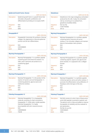 Cosmetic peptides and related services | PDF