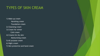 cosmetic ppt moisturizing cream buliding block and formulations | PPTX