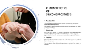Cosmetic Restoration and silicone finger Prosthesis | PPTX